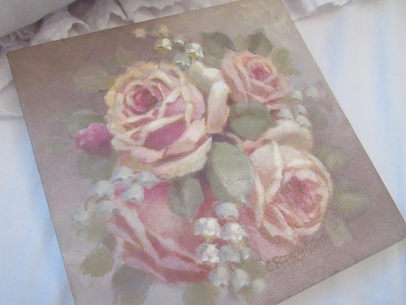 Christie Repasy Pink Roses Painting 2001 - Etsy