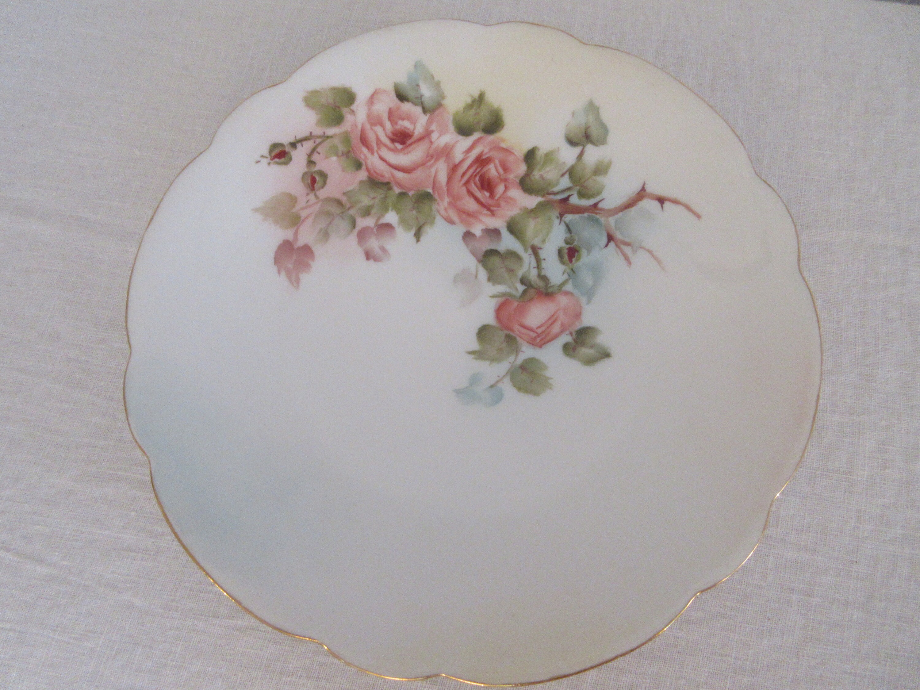 Hand Painted Roses Vintage Plate France - Etsy