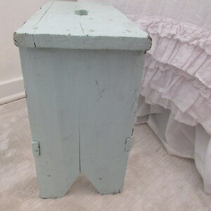 Vintage Shabby Pale Blue Chippy Wooden Stool/table - Etsy