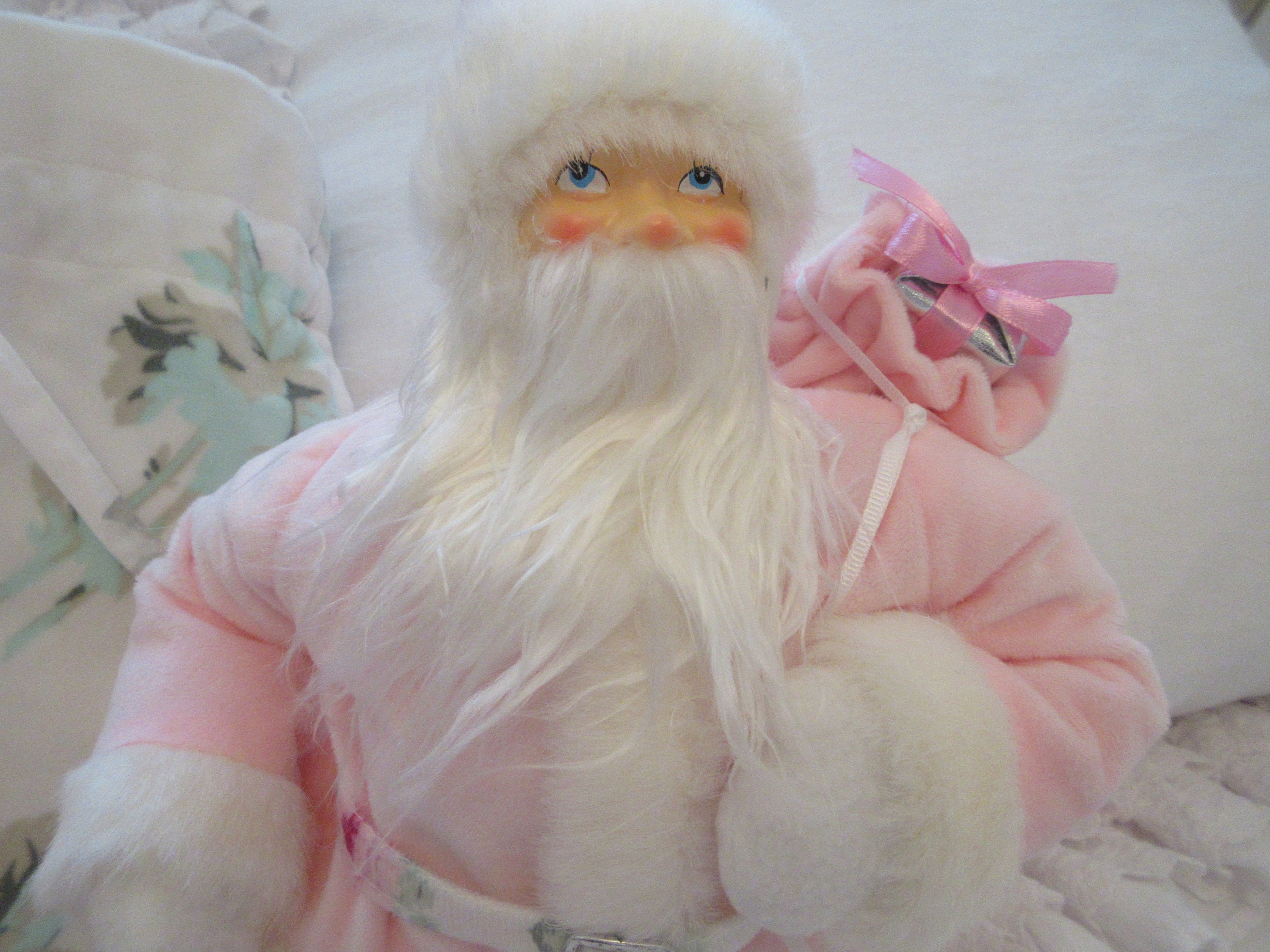 Rachel Ashwell Shabby Chic Couture Royal Bouquet Pink Santa With Bag ...