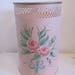 Vintage Pale Pink Tole Painted Roses With Ribbon Wastebasket - Etsy