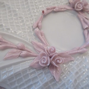 Vintage Shabby Pink Roses Capodimonte Display Dish Italy - Etsy