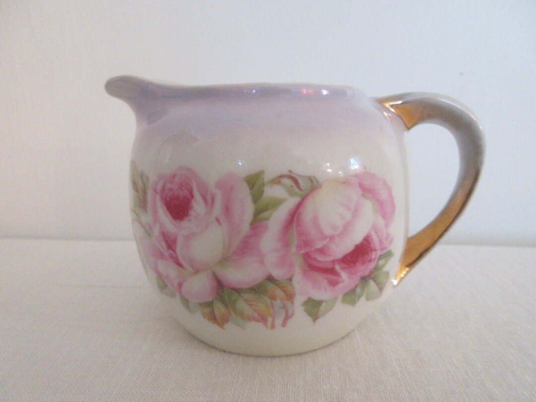 Pink Roses Vintage Cream Pitcher - Etsy