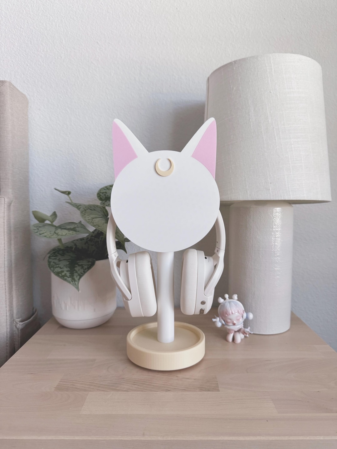 Cat Headphone Stand | 3D Printed Stand | Crescent Moon Stand | Moon ...