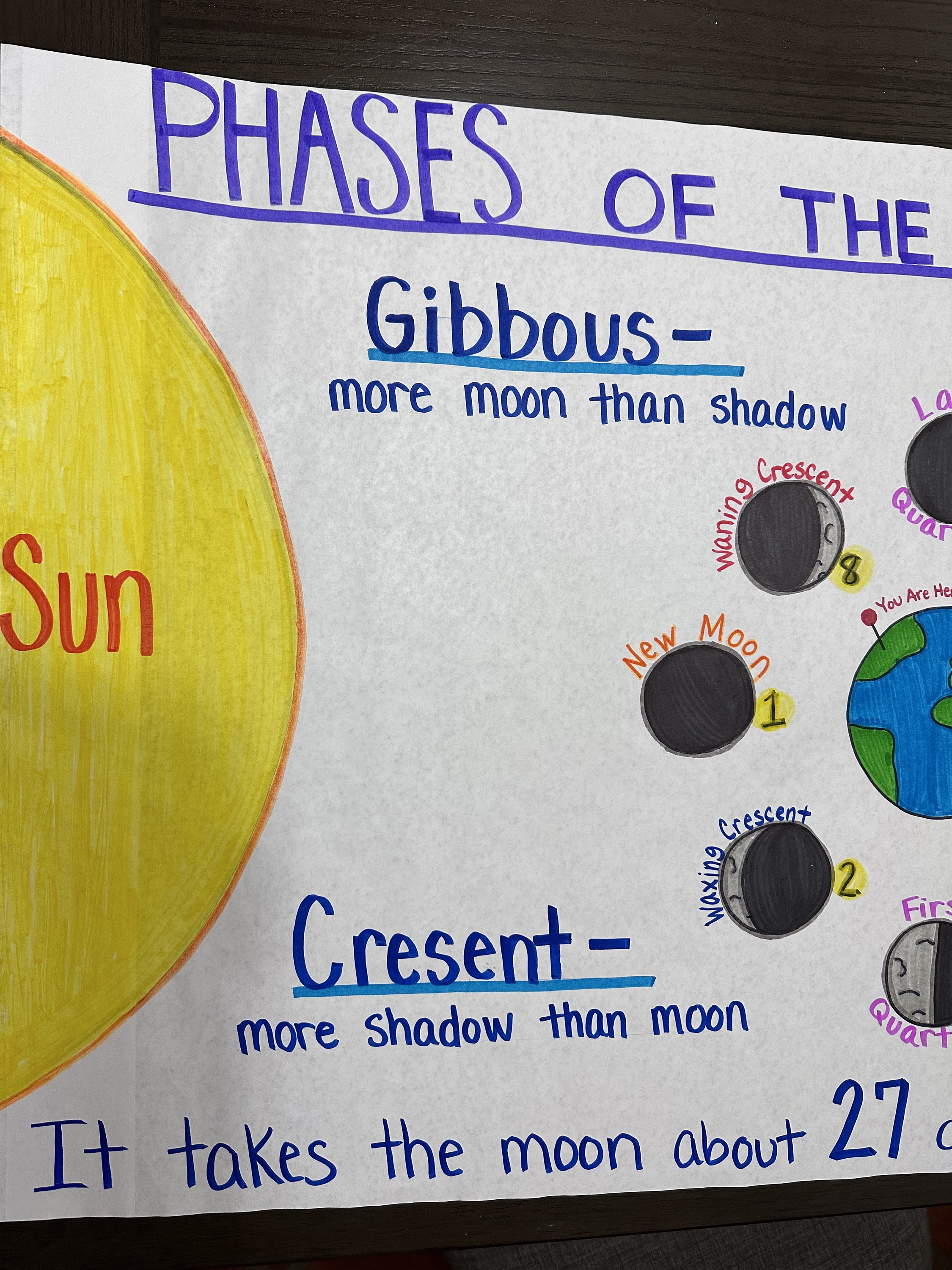 Moon Phases Anchor Chart for Elementary, Middle and High School - Etsy