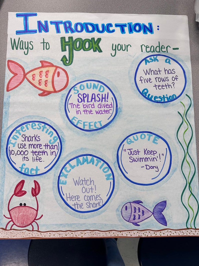 Introduction Hooks Anchor Chart for Elementary, Middle and High School - Etsy