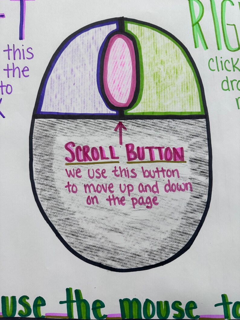 Parts of a Mouse Technology Anchor Chart for 5th-8th Grade - Etsy