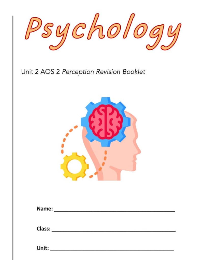 VCE Psychology Unit 2 AOS 2 Perception Revision Booklet 2023-2027 - Etsy