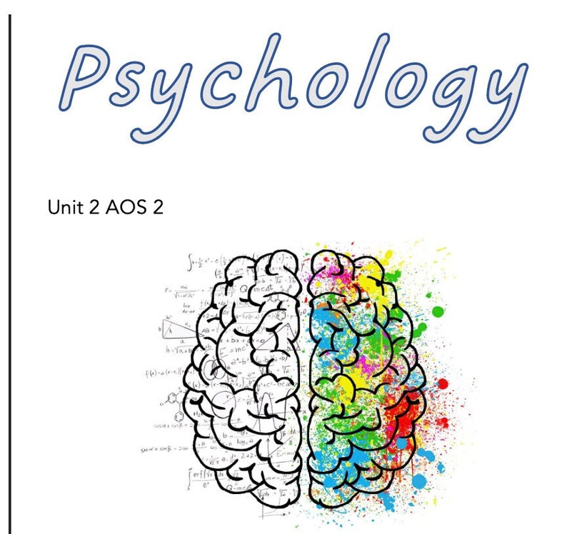 VCE Psychology Unit 1 AOS 1 Revision Booklet 2023-2027 - Etsy Australia
