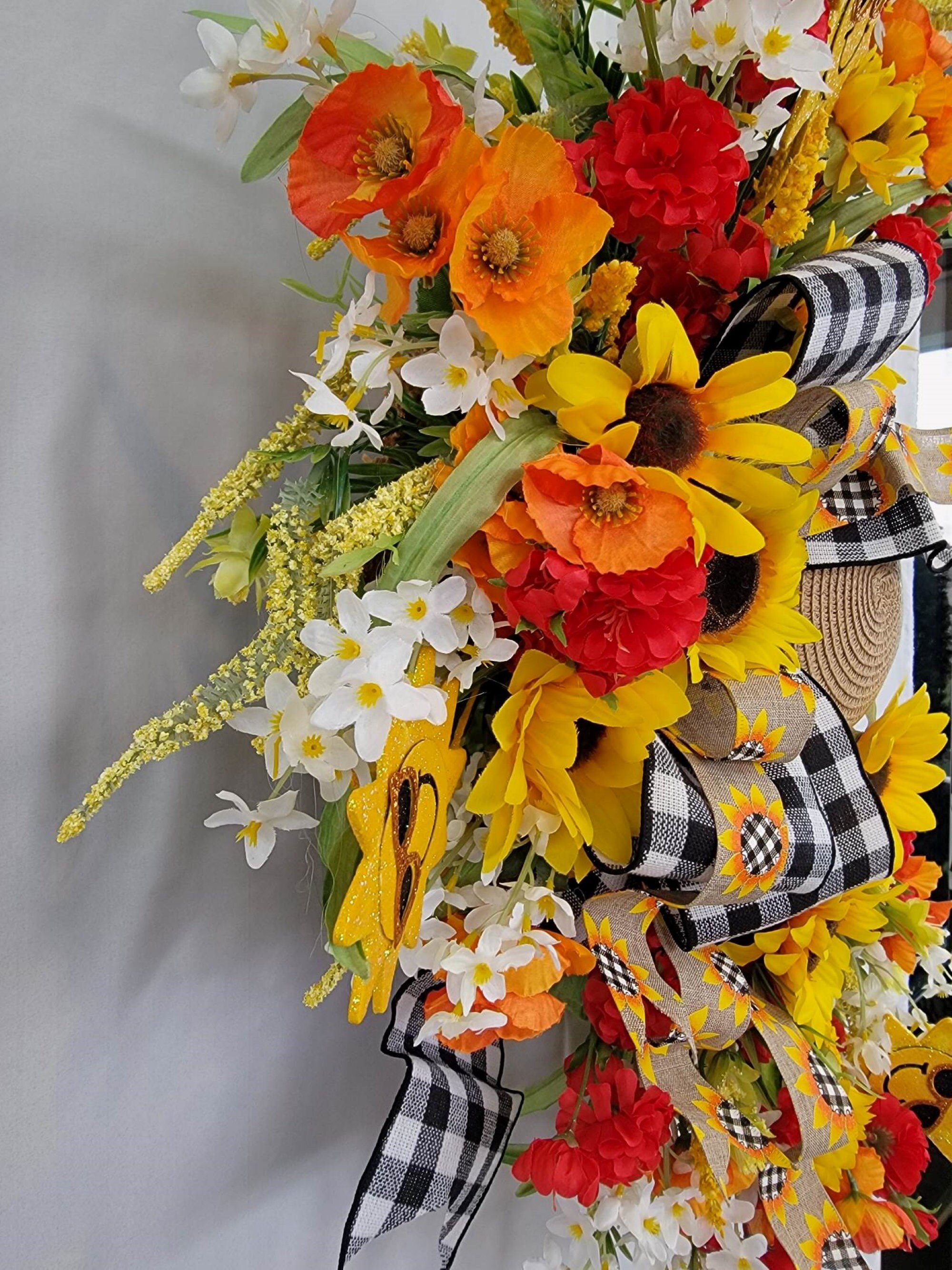 Straw Hat Wreath Bright Summer Wreath Beach Hat Wreath - Etsy