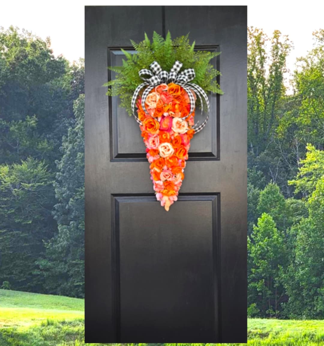 Floral Carrot Easter Wreath: Extra Large Spring Door Swag - Etsy