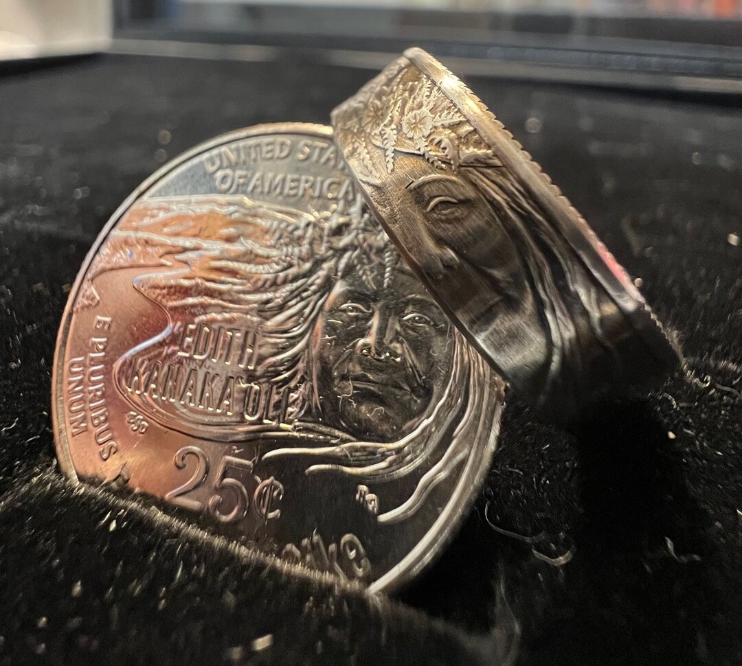 2023 Edith Kanaka'ole Quarter Ring copper-clad - Etsy
