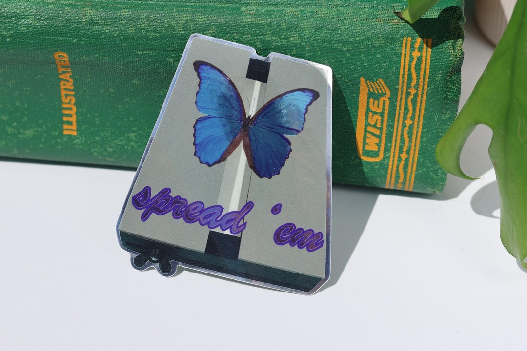 Blue Morpho Butterfly on Spreading Board “spread ‘em” Metallic Vinyl ...