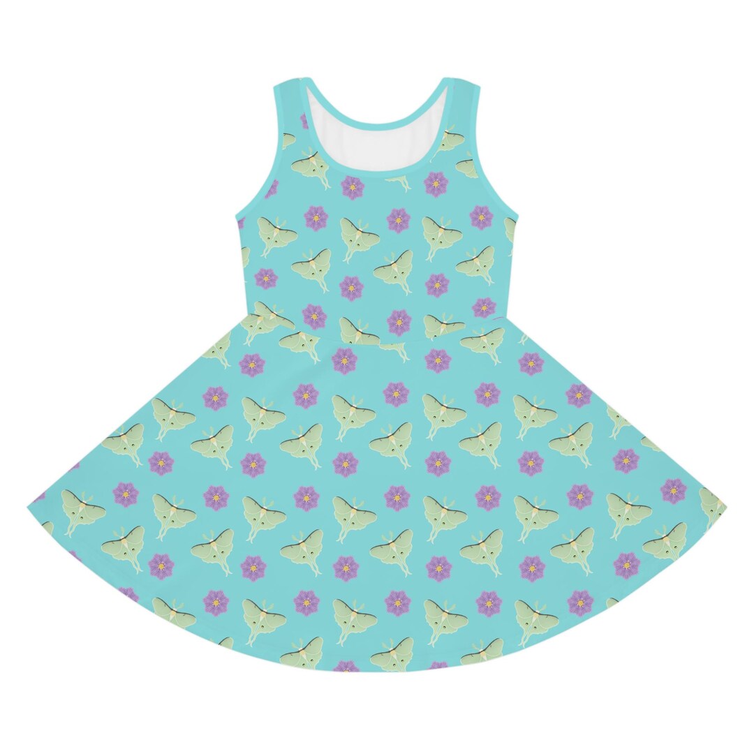 Sundress Luna Moth and Aster Flower Printed Dress - Etsy