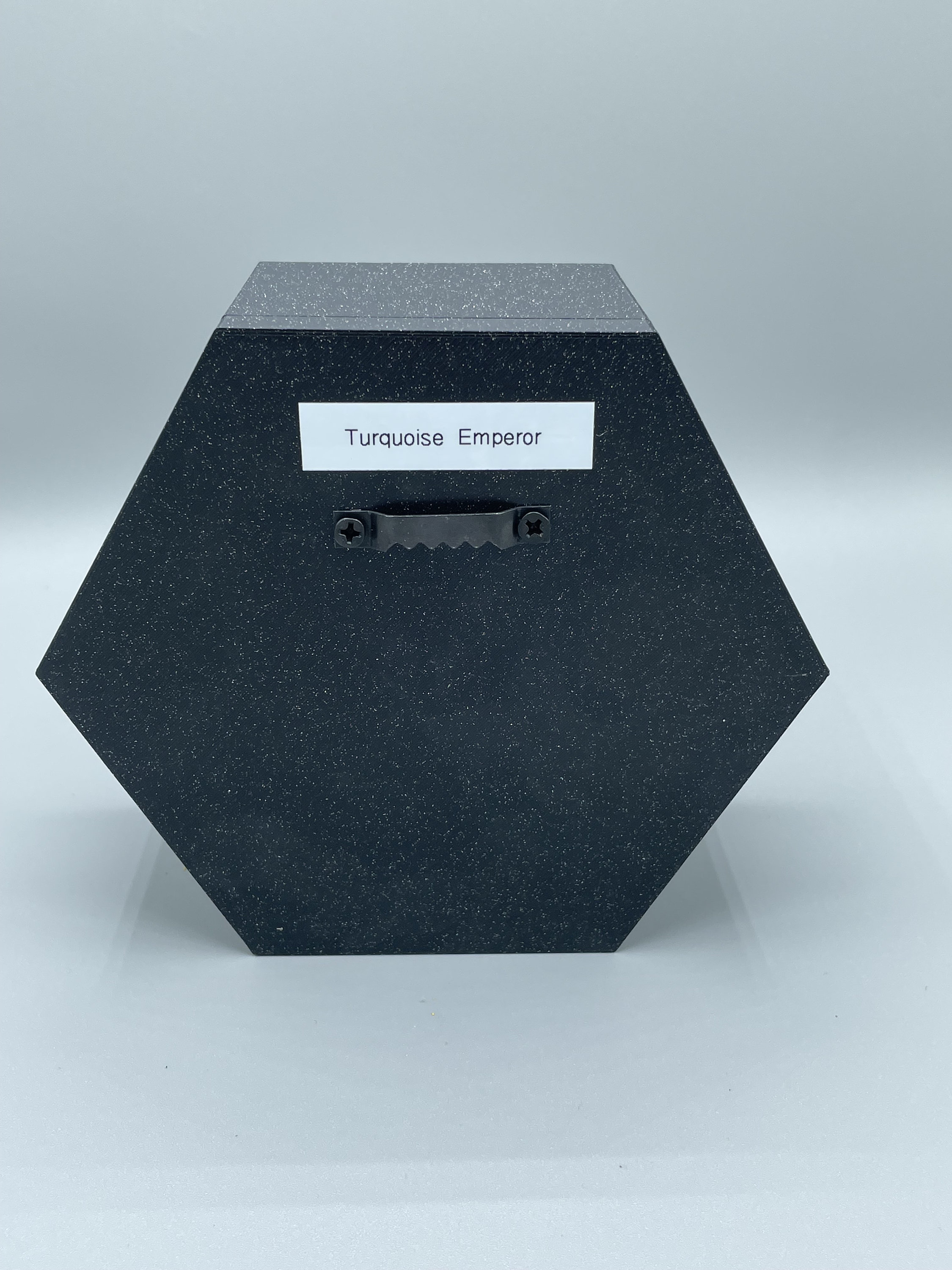 3D Printed Hexagon Shadow Box Framed Turquoise Emperor - Etsy