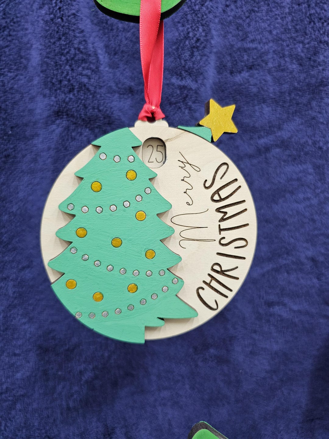 Christmas Countdown Ornament. Christmas Tree. Rotate the Center Wheel ...
