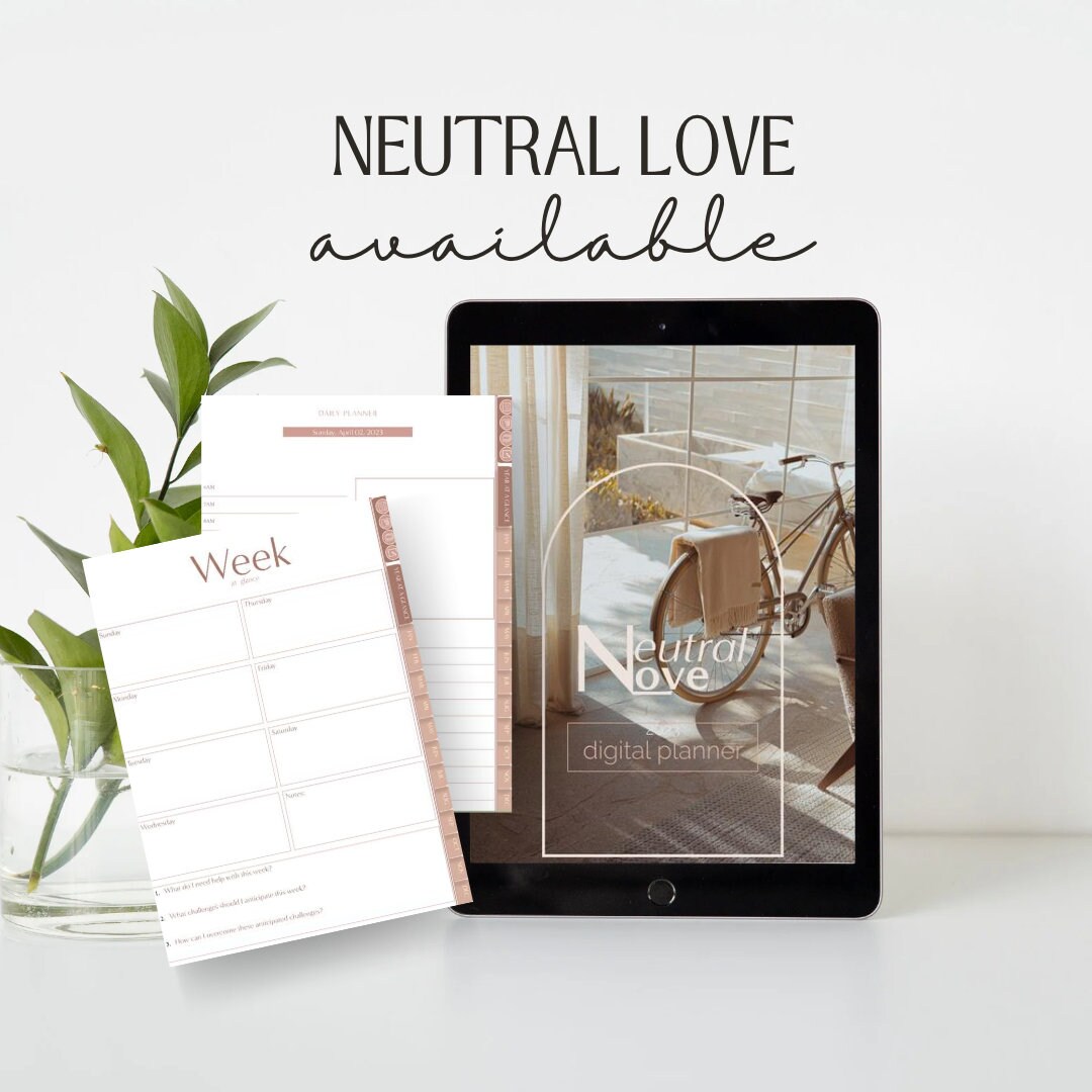 Neutral Love Digital Planner - Etsy
