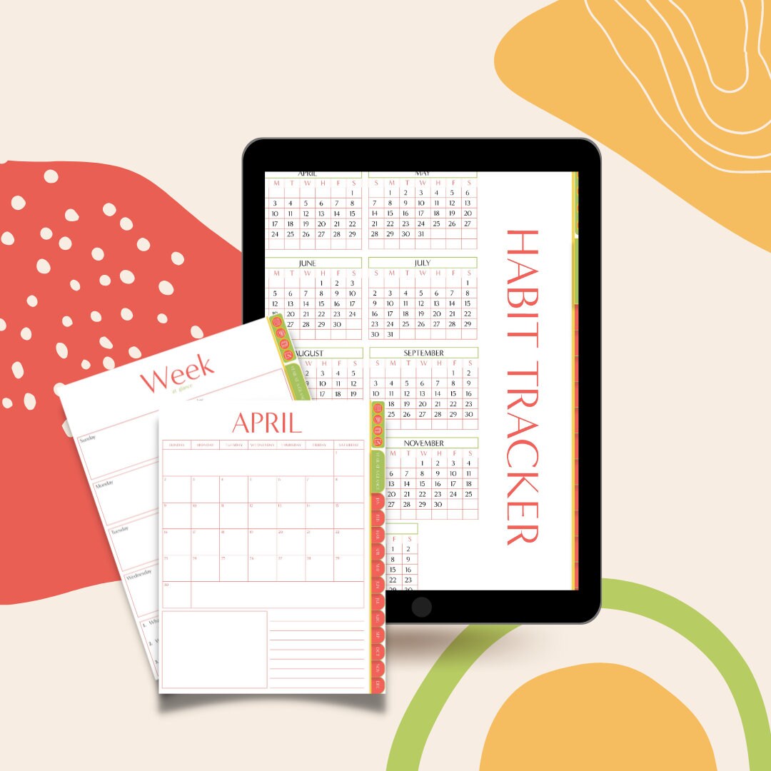 Colorful Digital Planner With Hyperlinks - Etsy