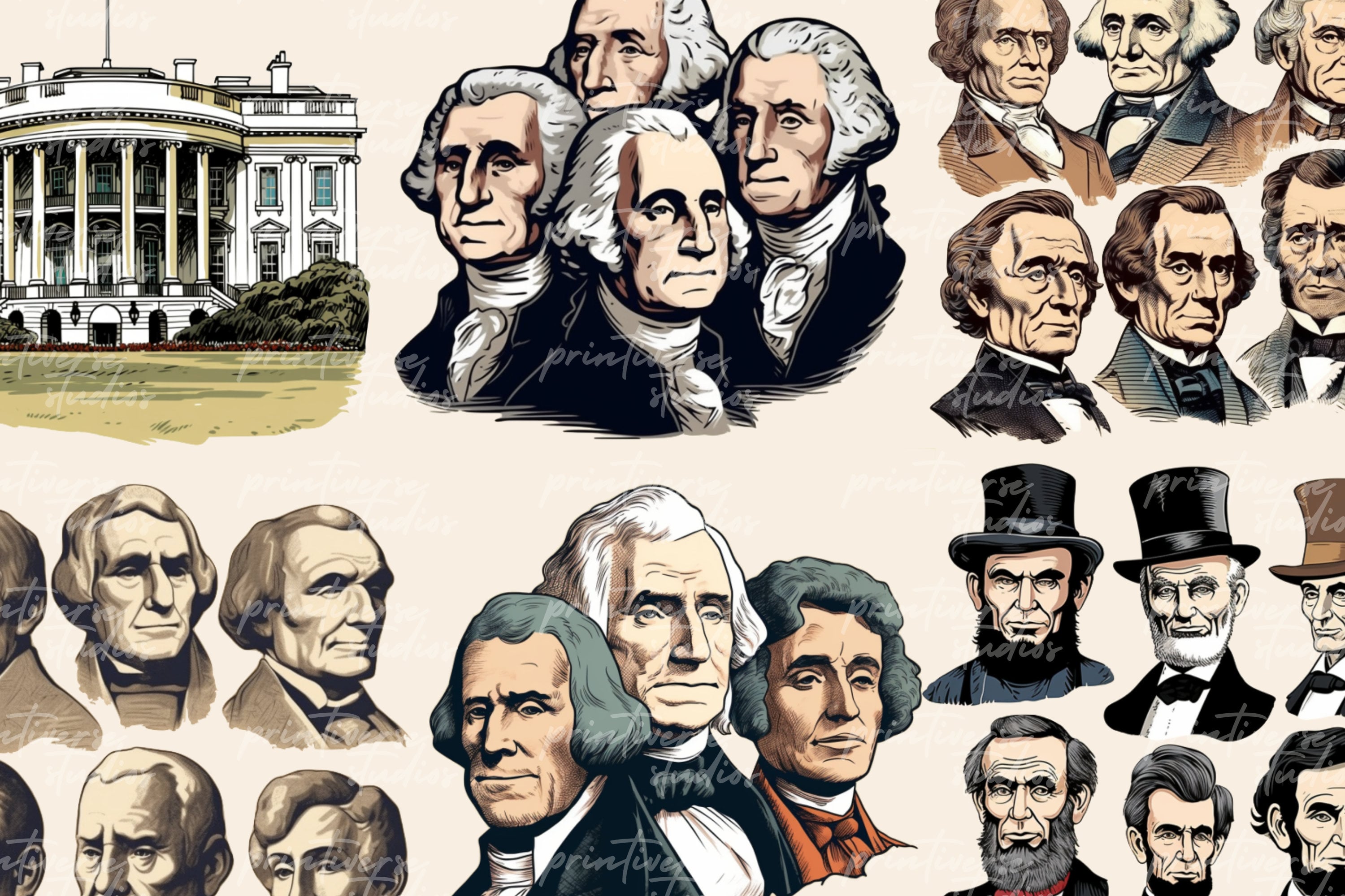Presidential Portraits: A Collection of United States Leaders in Clip ...