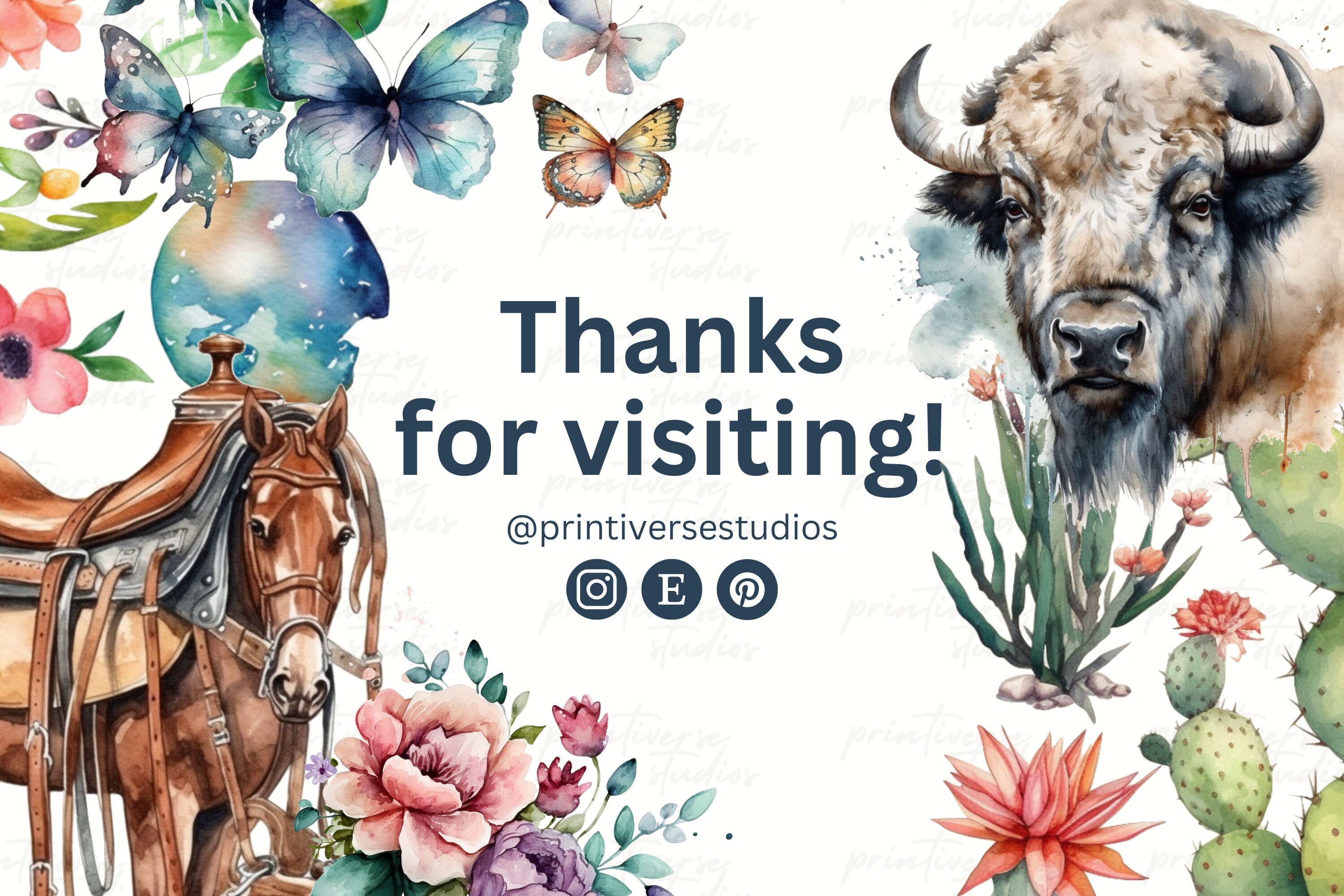 Watercolor Spring Clip Art Bundle, Floral Clip Art Springtime Graphics ...