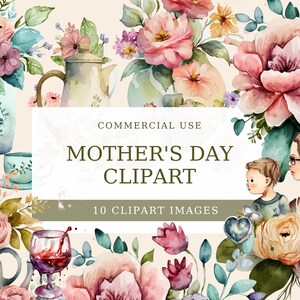 Mother's Day Clipart, Spring Flowers, Floral Arrangements, Planner ...