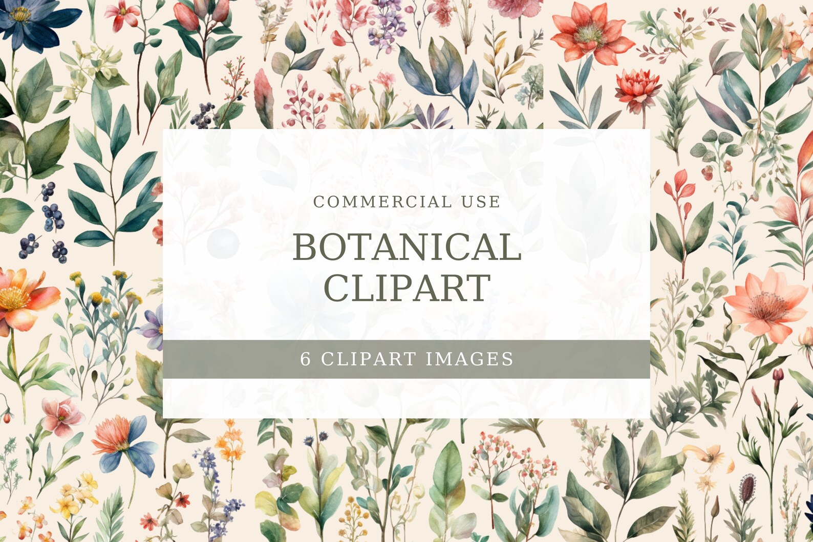 Watercolor Botanical Clipart, Flower Clipart, Wedding Clipart, Spring ...