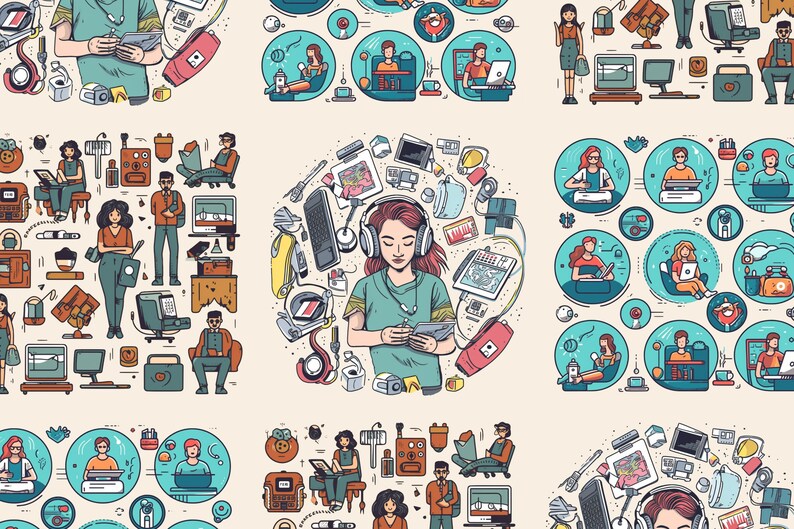 Technology in Society Png Sublimation Design, Digital Life, Information ...