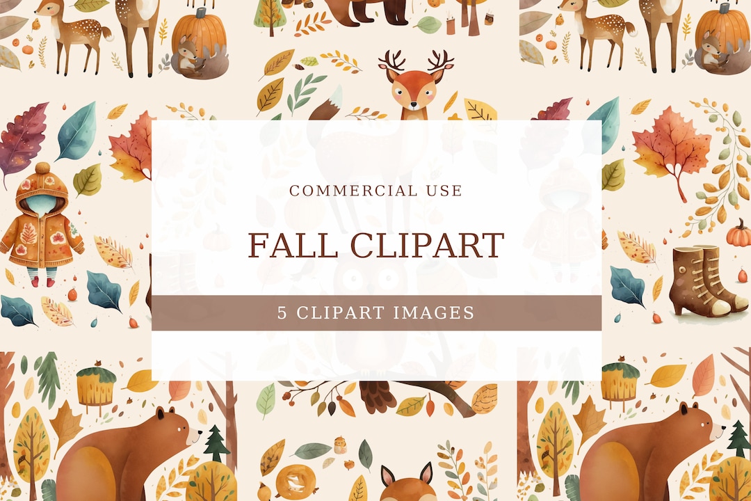 Children's Fall Clipart - Autumn Clipart - Instant Download - Fall ...