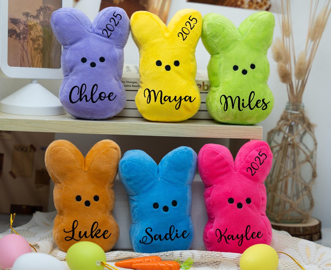 Bunny Peep Personalized,easter Plush Bunny Peep With Name,easter Basket ...