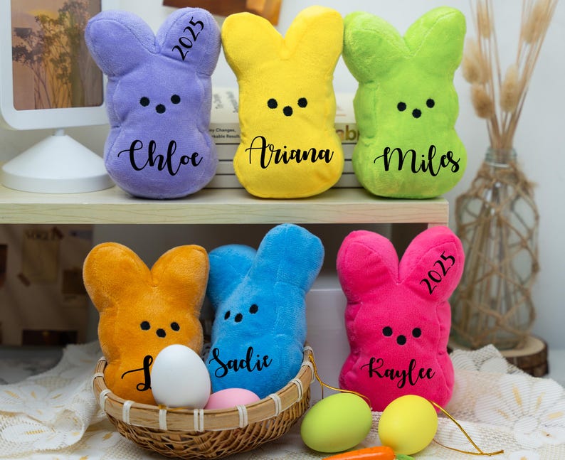 Peep Plush Personalized,easter Basket Stuffers,custom Bunny Peep With ...