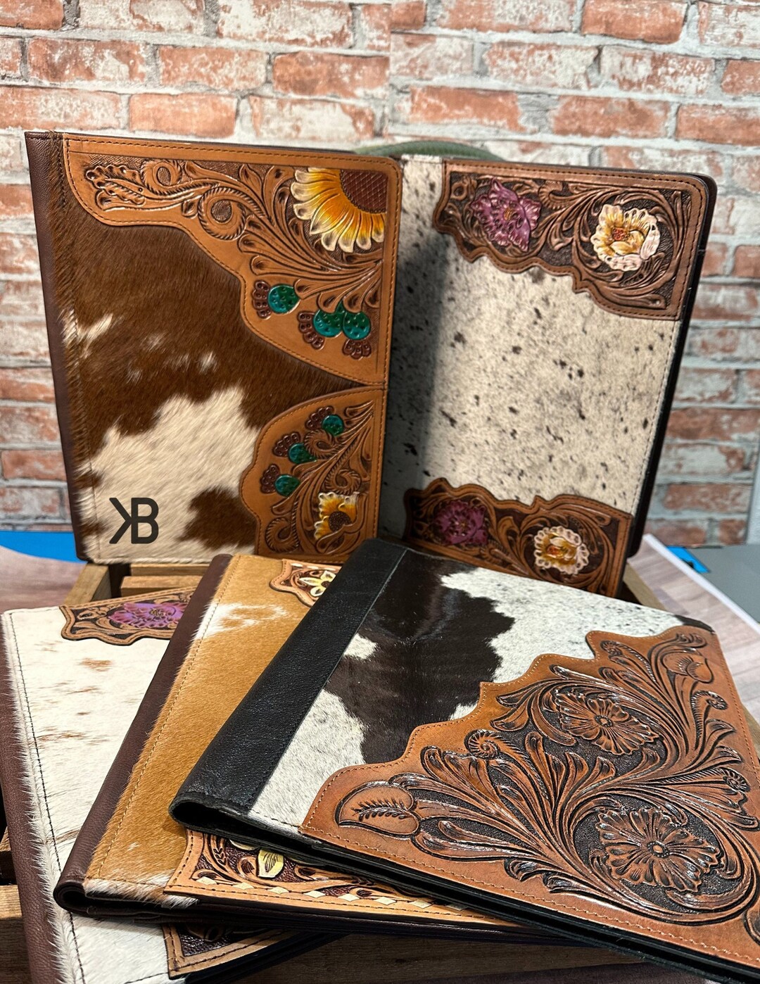 Cowhide Portfolio | Custom Branded Hand Tooled Leather & Cowhide Folder ...