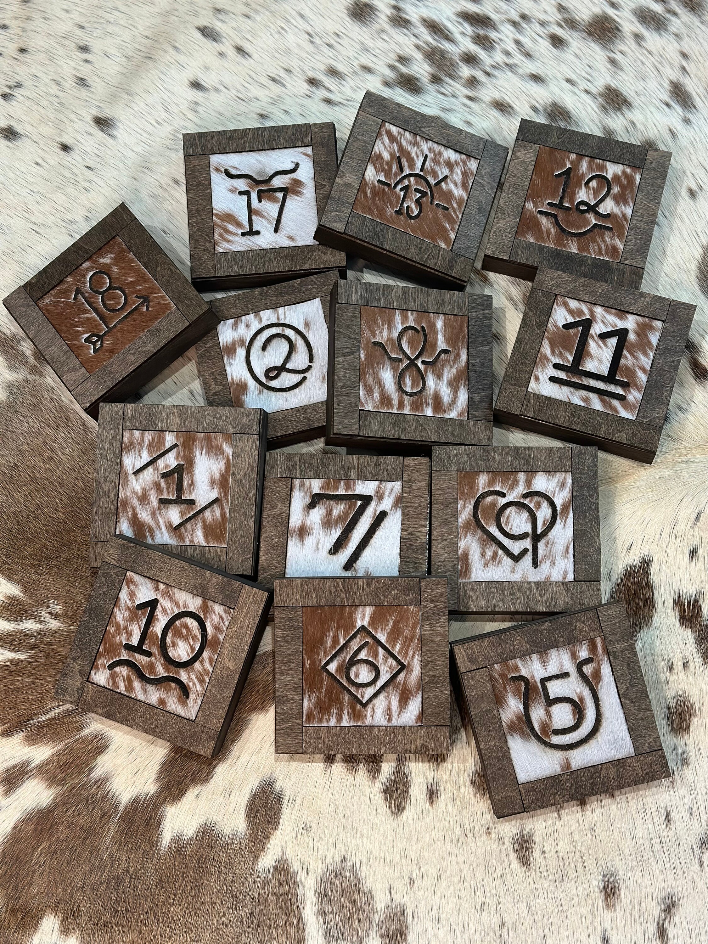 Party Table Number Sign |custom Cowhide Branded Sign | Cowboy Party ...