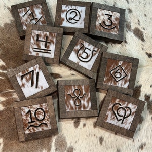 Wedding Table Number Sign custom Cowhide Branded Sign Personalized ...