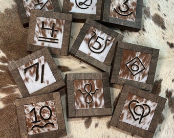 Table Number Sign |custom Cowhide Branded Sign | Personalized Party ...