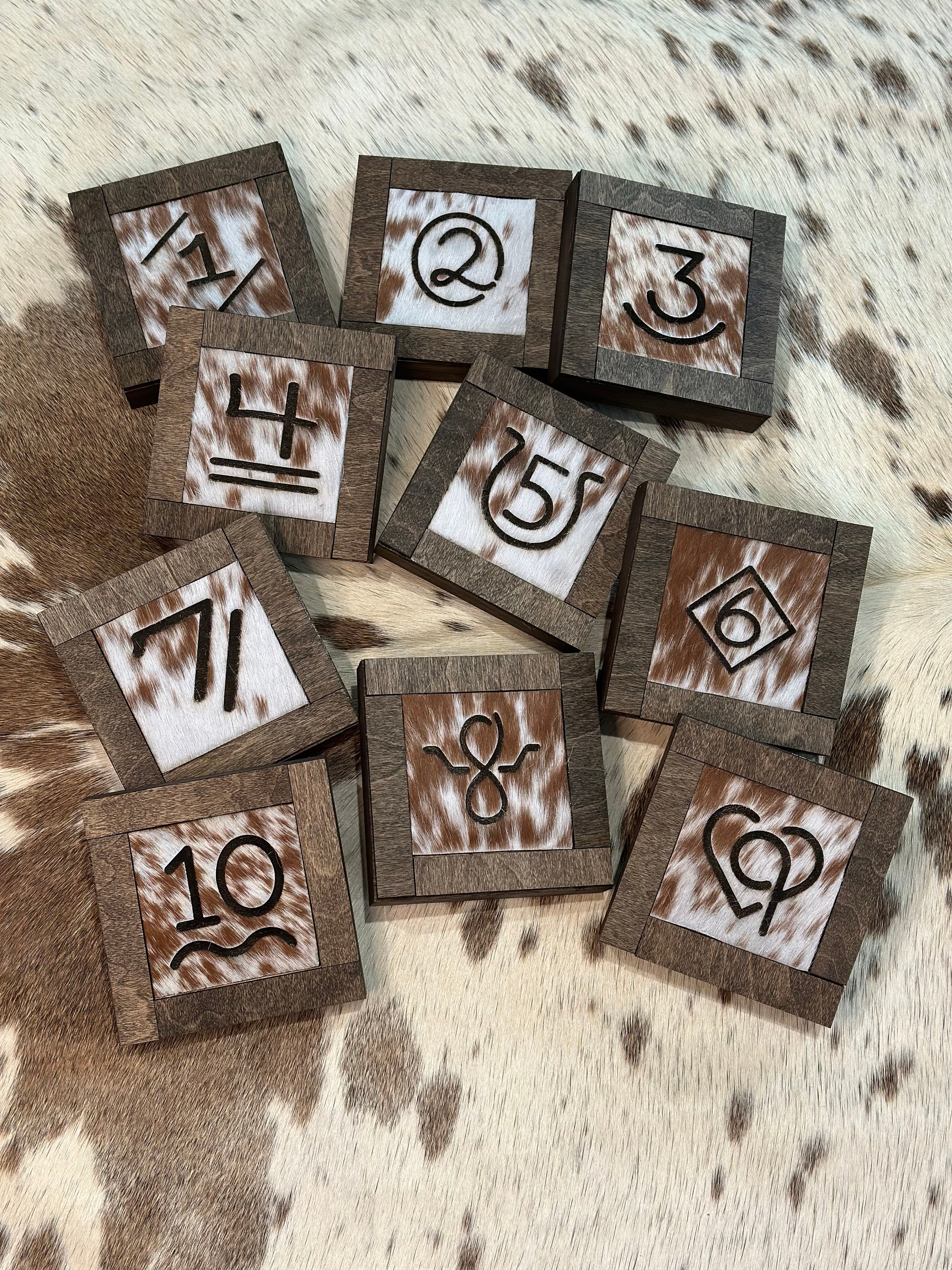 Wedding Table Number Sign |custom Cowhide Branded Sign | Personalized ...