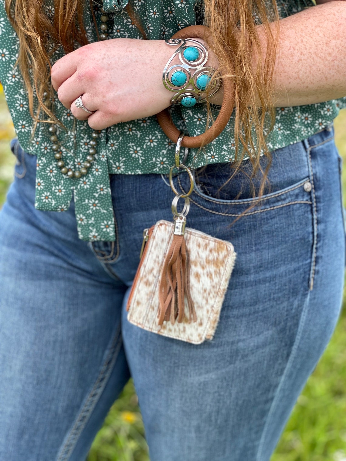 Custom Branded Cowhide Wristlet Keychain Wallet | Personalized Keychain ...