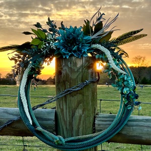 Floral & Rope Wreath Western Bedroom Decor Wedding Ceremony Decor ...
