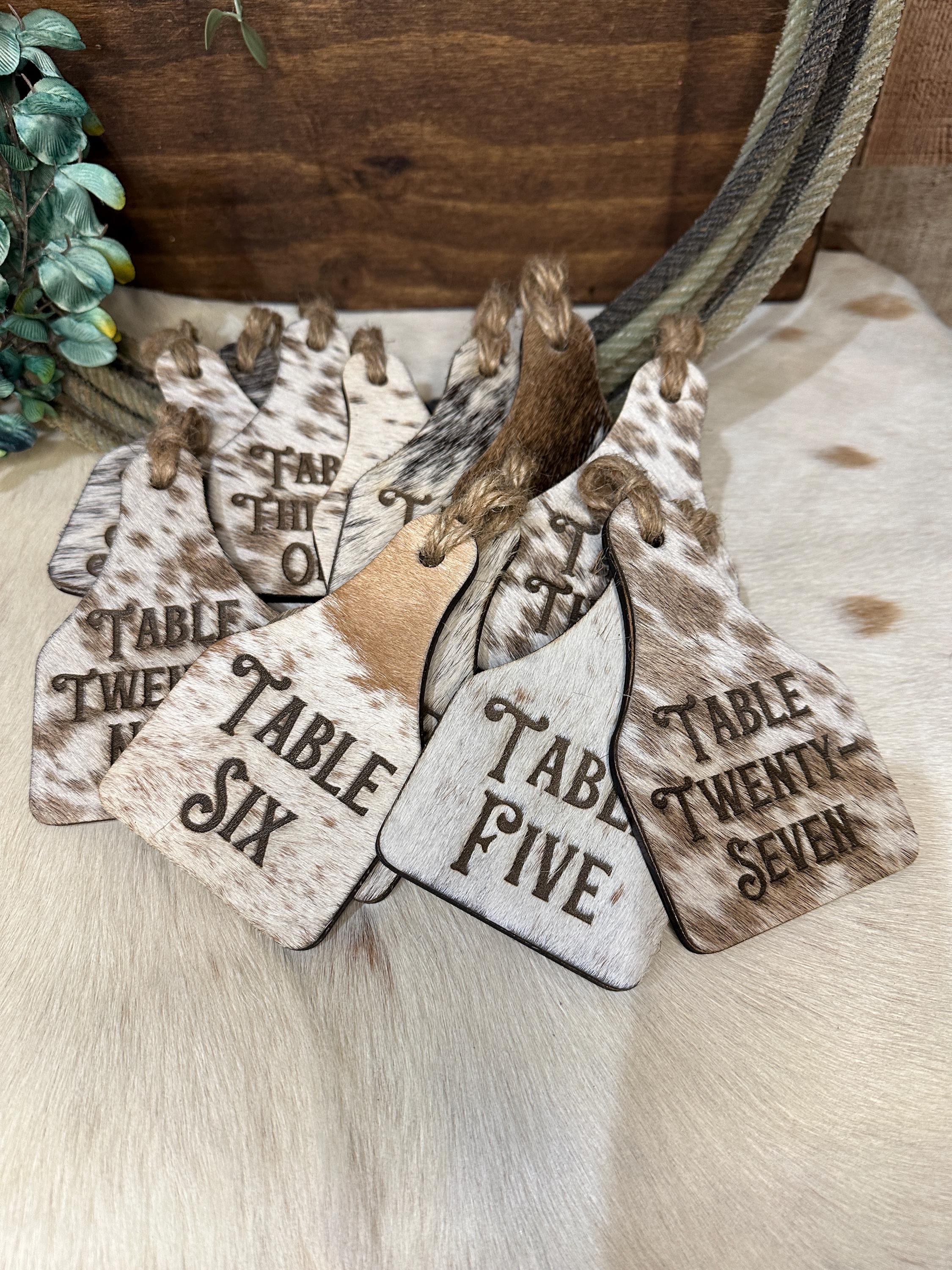 Wedding Table Number Sign |custom Cowhide Branded Sign | Personalized ...