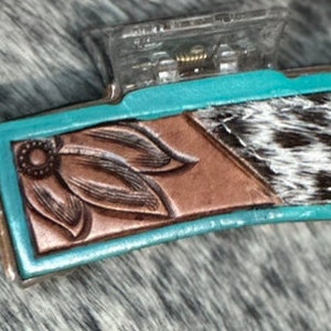 Hand Tooled Leather Hair Clip | Western Claw Clip | Western Hair ...