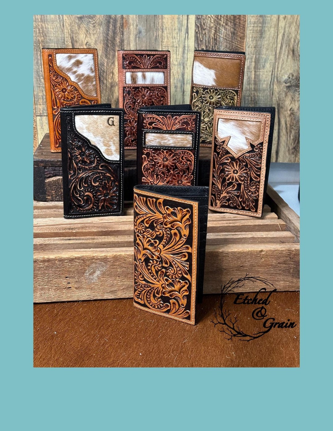 Hand Tooled Men’s Leather Cowhide Wallet | Tooled Leather Wallet ...
