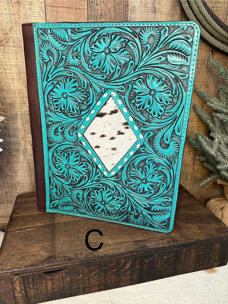 Cowhide Portfolio | Custom Branded Hand Tooled Leather & Cowhide Folder ...