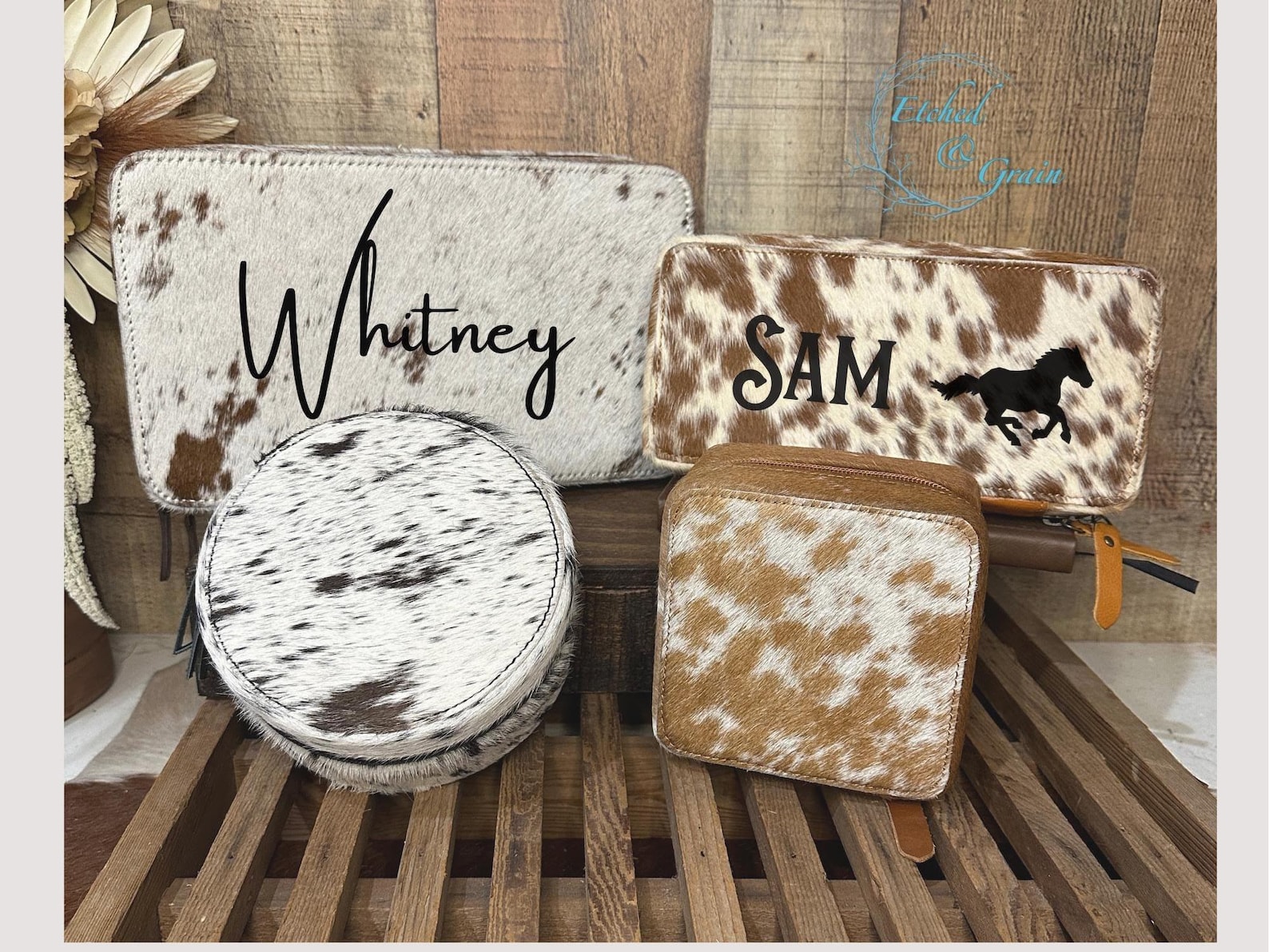 Custom Jewelry Box | Cowhide Jewelry Case | Custom Branded Western ...