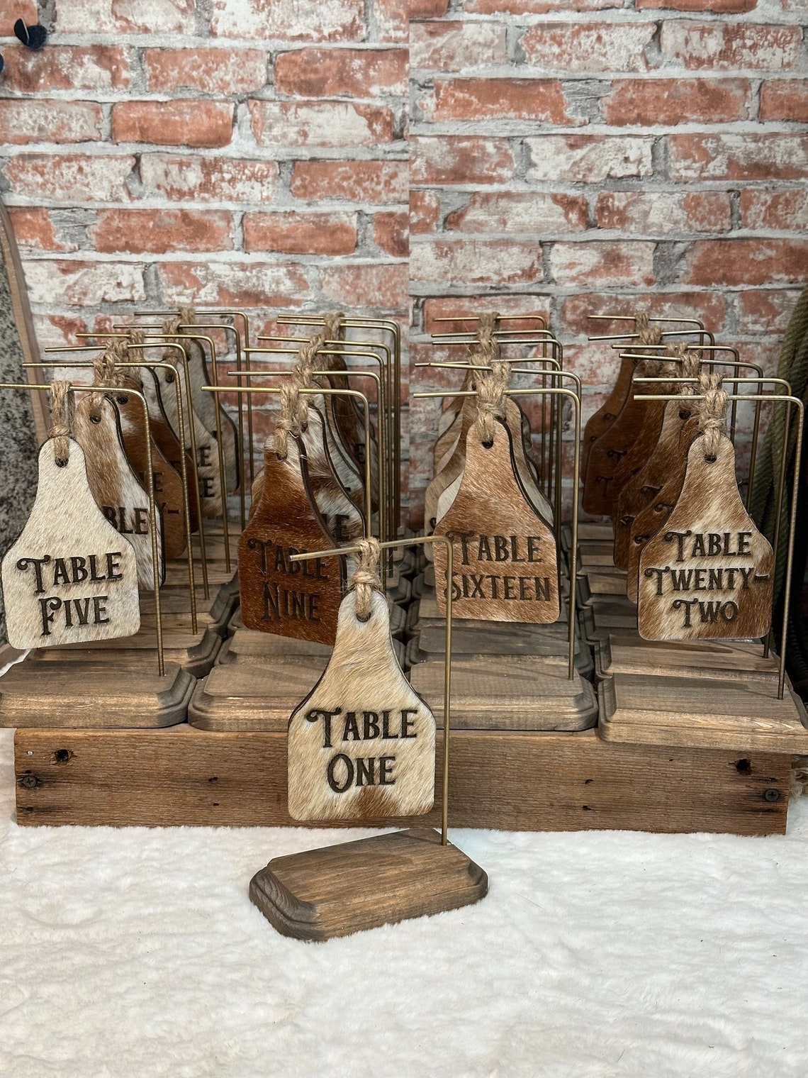 Table Number Sign |custom Cowhide Branded Sign | Personalized Party ...