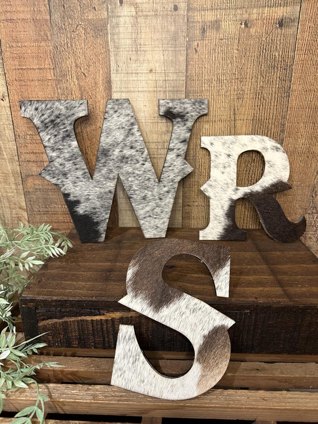 Genuine Cowhide Initial Letter | Western Monogram | Western Ranch Decor ...