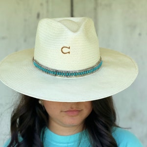 Hat Band | Adjustable Pewter & Turquoise Hat Band | Women's Hat Band ...