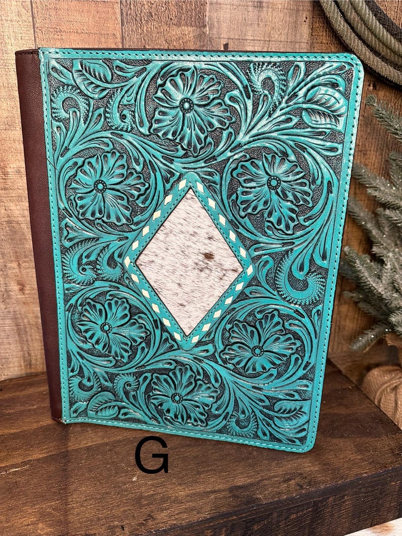 Cowhide Portfolio | Custom Branded Hand Tooled Leather & Cowhide Folder ...