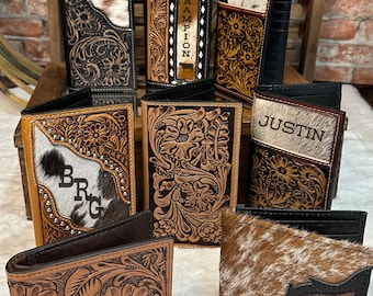 Custom Men’s Bi-fold Handmade Tooled Leather Wallet - Etsy