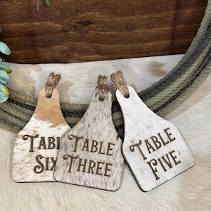 Wedding Table Number Sign |custom Cowhide Branded Sign | Personalized ...