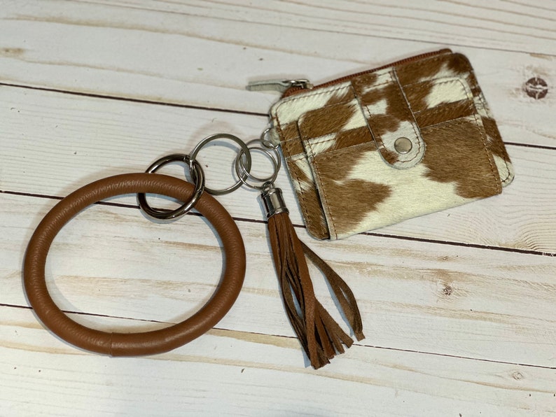 Custom Branded Cowhide Wristlet Keychain Wallet | Personalized Keychain ...