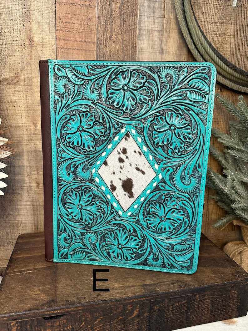 Cowhide Portfolio | Custom Branded Hand Tooled Leather & Cowhide Folder ...